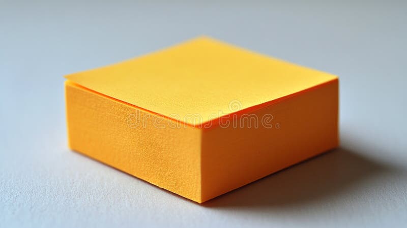Yellow Sticky Notes Cube on Desk, Blank, Office Background Stock Photo ...