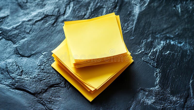 Yellow Sticky Notes on Dark Stone Stock Image - Image of reminder ...
