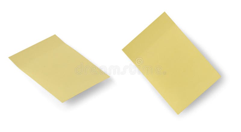 Yellow Sticky Notes Isolated on White Stock Image - Image of note ...