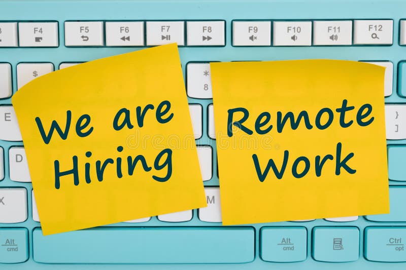 We are Hiring Remote Work Announcement on Yellow Sticky Notes Stock ...