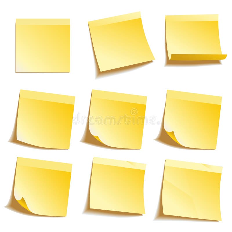Yellow Sticky Notes stock vector. Illustration of color - 33017842