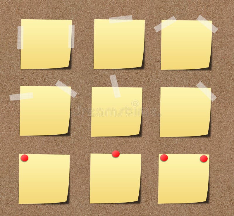 Yellow Sticky Notes on Sand Board. Stock Illustration - Illustration of ...