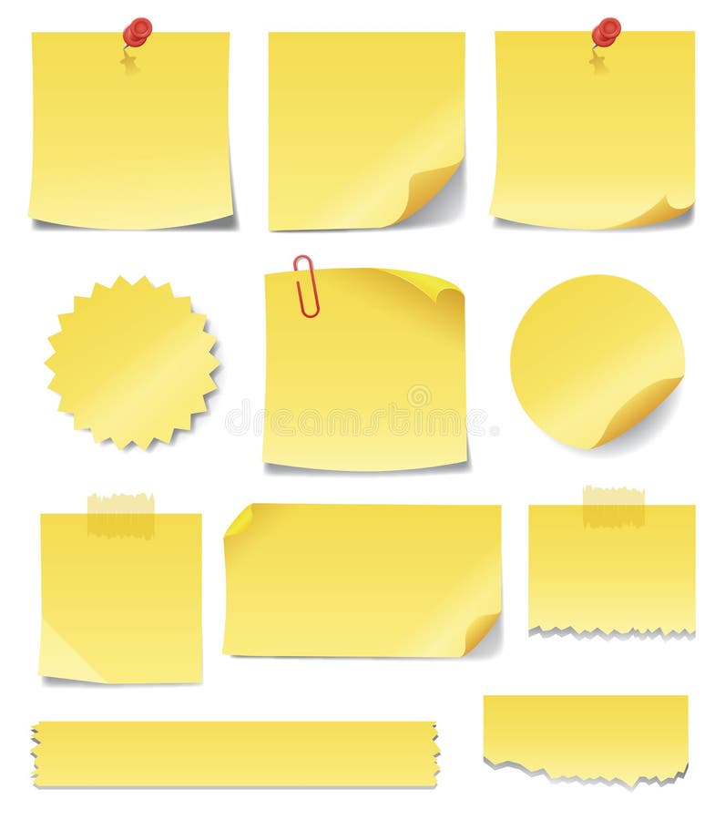 Yellow sticky notes stock vector. Illustration of template - 57086475