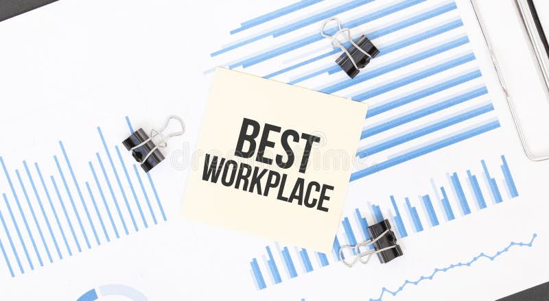 Yellow Sticky Notes with Text BEST WORKPLACE on the White Office Desk ...