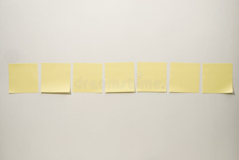 Yellow Sticky Notes on a White Background Stock Image - Image of list ...