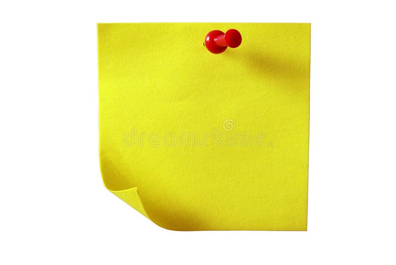 Yellow Sticky Paper. Isolated with Clipping Stock Image - Image of ...