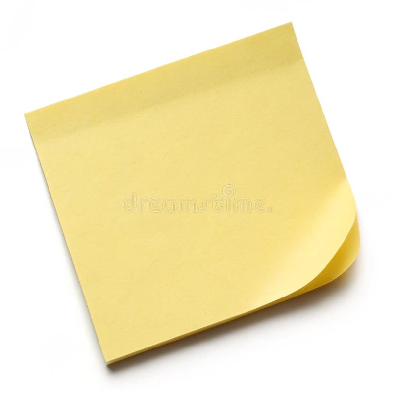 Yellow Sticky Post-it Note Isolated on White Background Stock ...