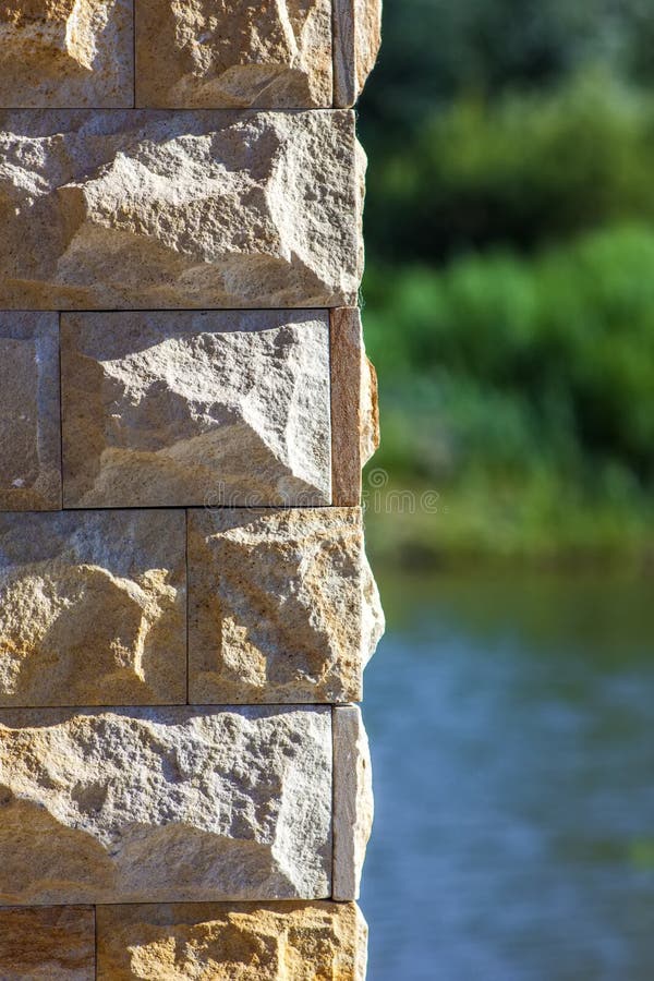 Yellow Stone Bricks Pattern Background Stock Photo - Image of design ...