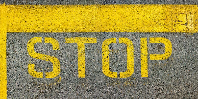Stop Line Painted on Asphalt Stock Photo - Image of ground, place: 99580796