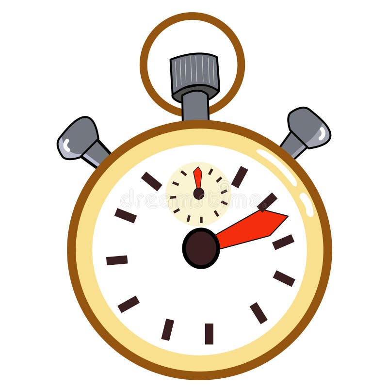 Yellow Stopwatch Timer Cartoon Style Icon Illustration. Stock ...