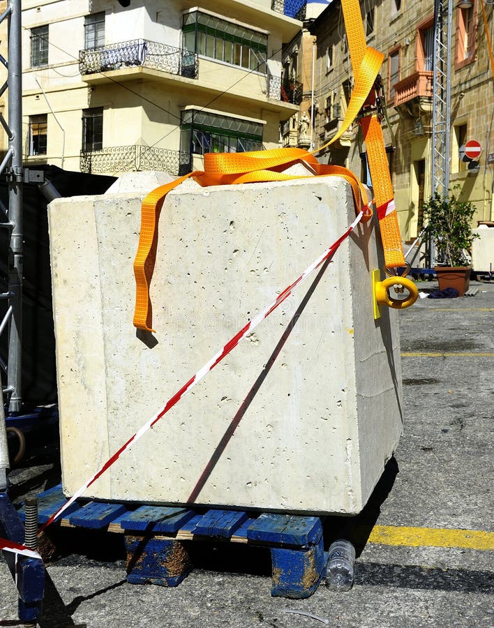 Ballast Blocks for Construction Cranes are in Storage Stock Image ...