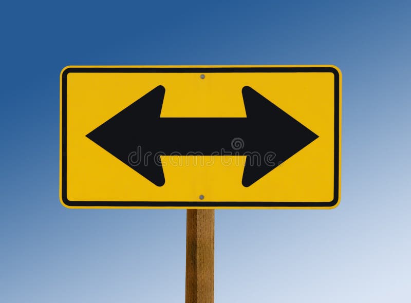 Yellow Street Sign Showing Two Arrows Stock Image - Image of signpost ... Yellow Street Sign Showing Two Arrows Stock Image - Image of signpost ...