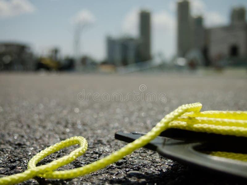 The Yellow String on the Ground at the Construction Site Stock Photo ...
