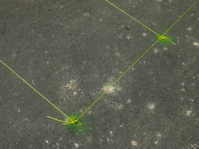 The Yellow String on the Ground at the Construction Site Stock Photo ...