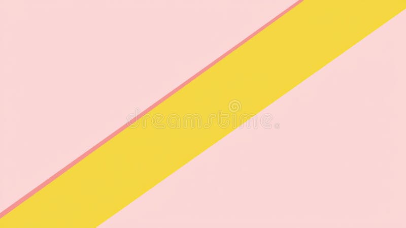 Yellow Stripe with Pink Borders is Dividing Diagonally a Solid Pink ...