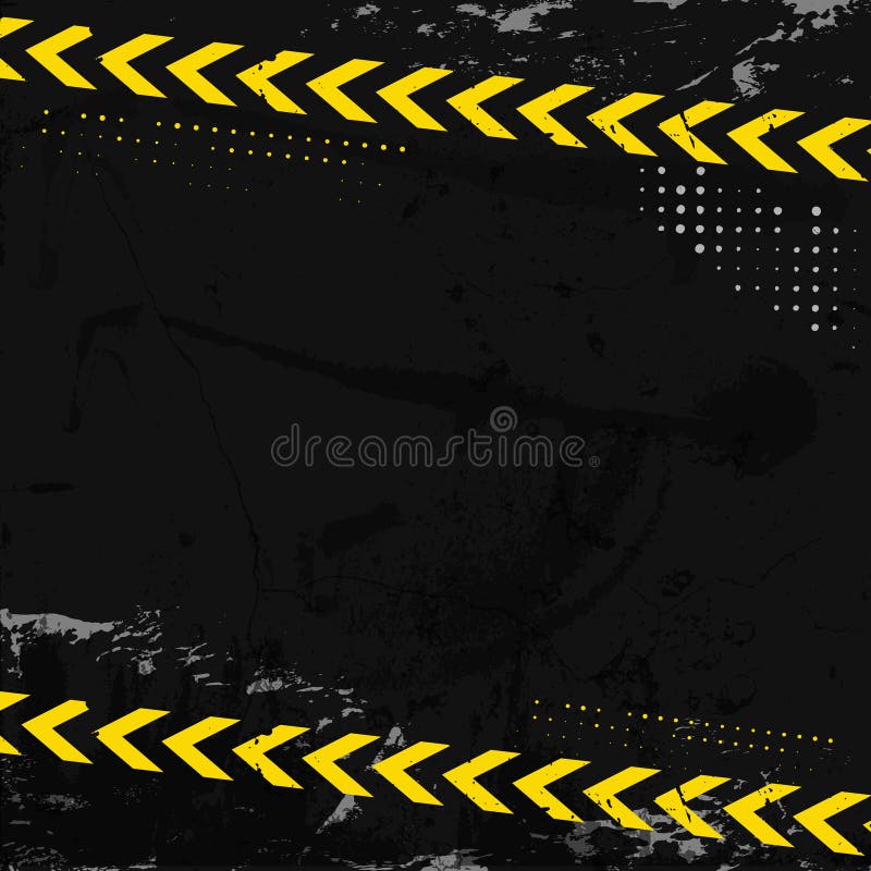 Yellow Stripped Rectangle on Dark Gray Background. Blank Warning Sign ...