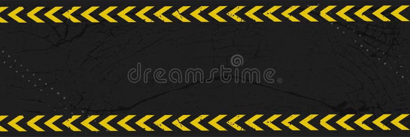 Yellow Stripped Rectangle on Dark Gray Background. Blank Warning Sign ...