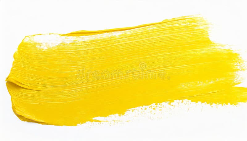 Yellow Stroke of Paint Texture Isolated on White Background , Generated ...