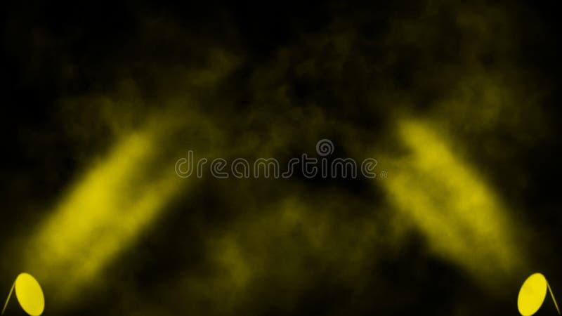 Yellow Studio Spotlight . Stage with Smoke on the Floor Background ...
