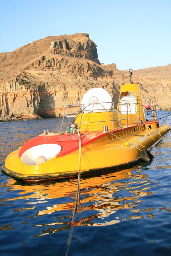 Yellow submarine stock photo. Image of hatch, island, vessel - 3712004