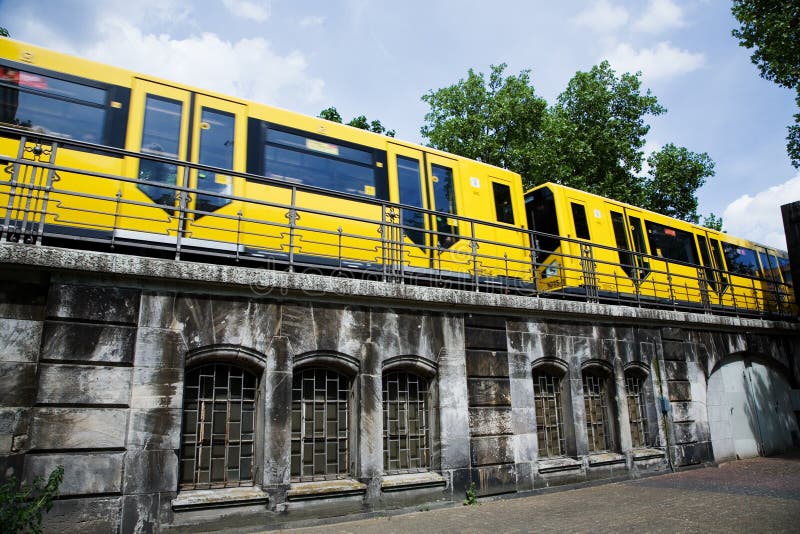 The Yellow Subway in the Blue Subway Station Stock Image - Image of ...