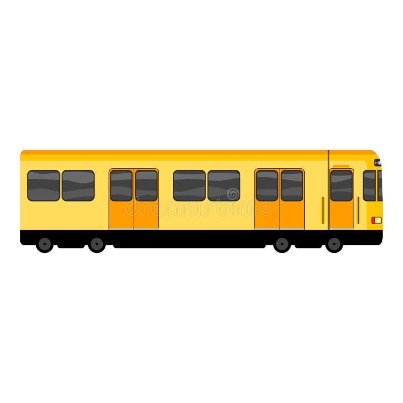 Yellow Subway Train Icon, Cartoon Style Stock Vector - Illustration of ...