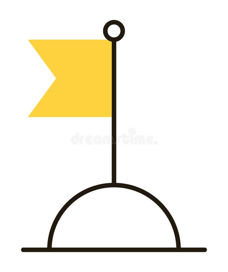 Yellow success flag stock vector. Illustration of leadership - 230059542