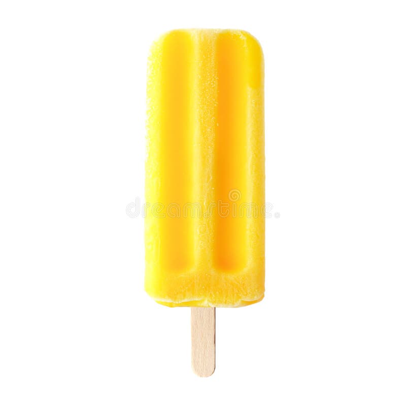 Yellow Summer Ice Pop Isolated on White Stock Photo - Image of lolly ...
