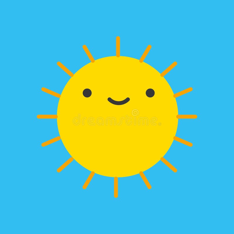 Yellow Sun Cartoon Icon. Vector Stock Vector - Illustration of element ...