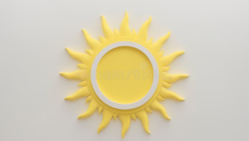 A Yellow Sun with a Circle in the Middle Stock Photo - Image of ...