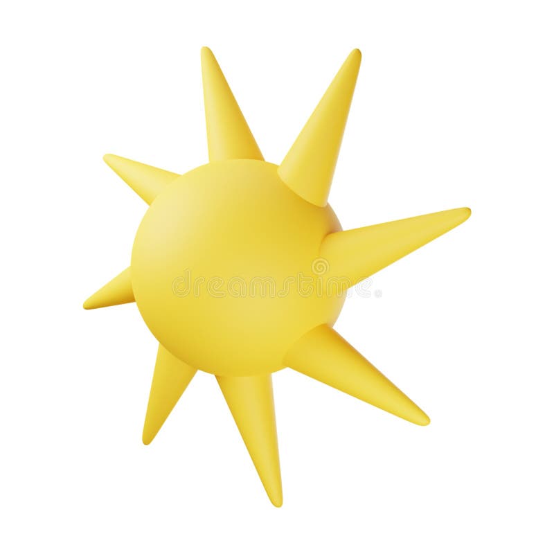Yellow Sun 3D Illustration stock image. Illustration of render - 260856551