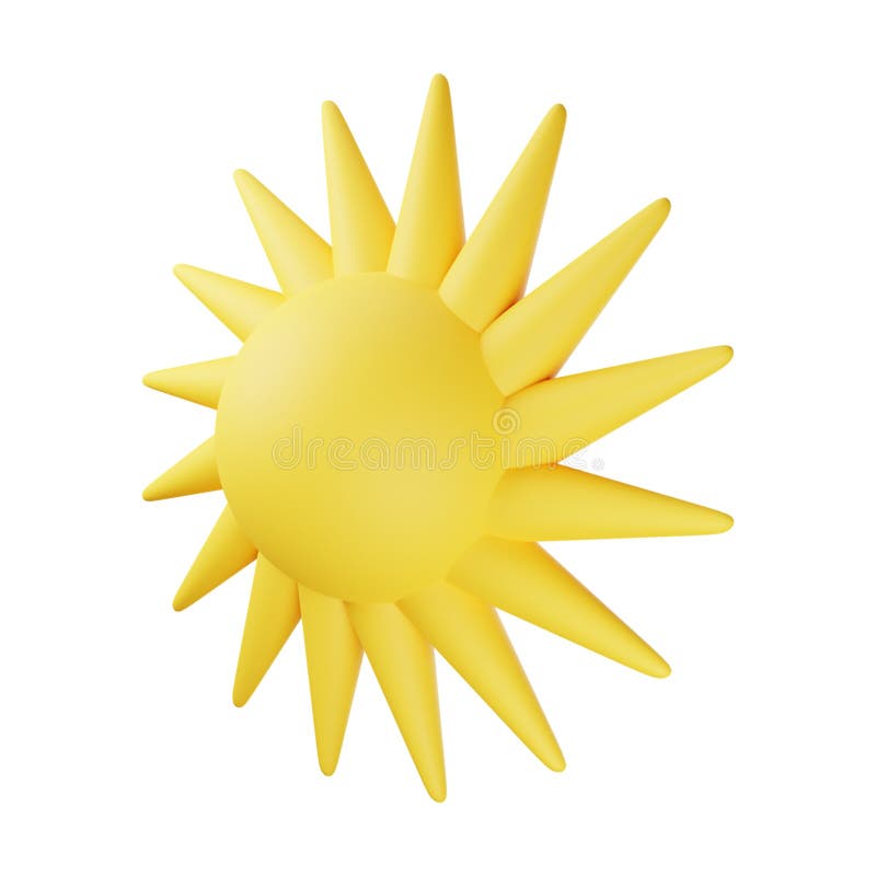 Yellow Sun 3D Illustration stock photo. Illustration of object - 260856552