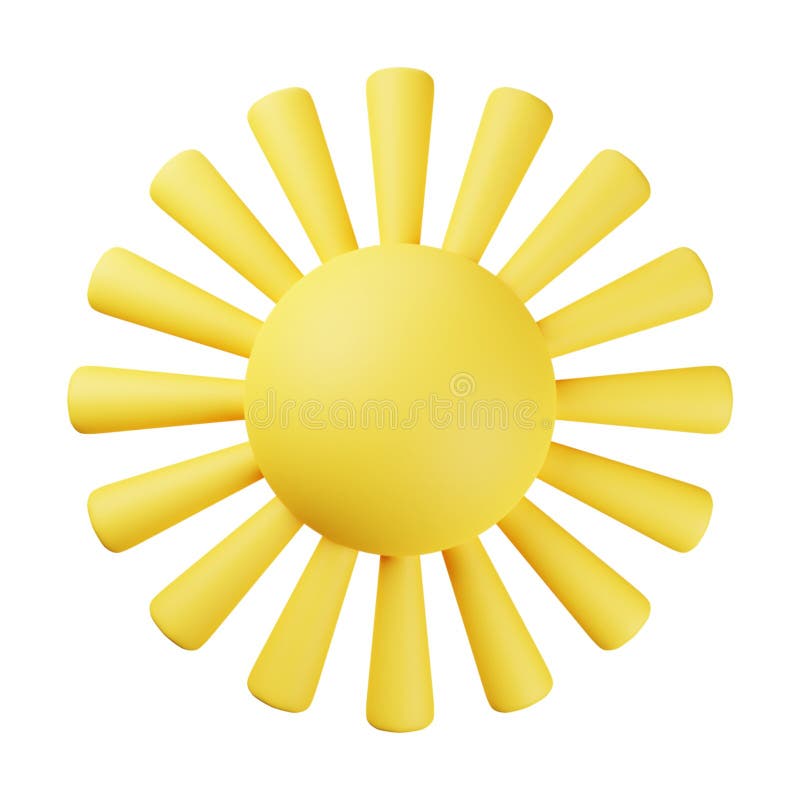 Yellow Sun 3D Illustration stock photo. Illustration of shine - 260856256