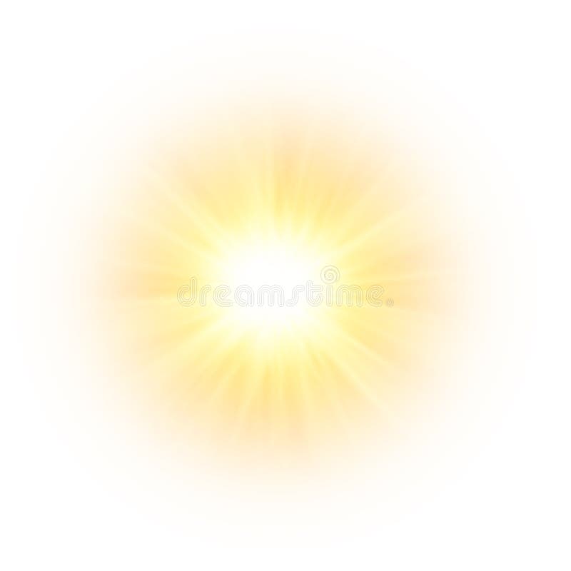 Flash Yellow Sun, Star Flashed with Sparkles. Stock Vector ...