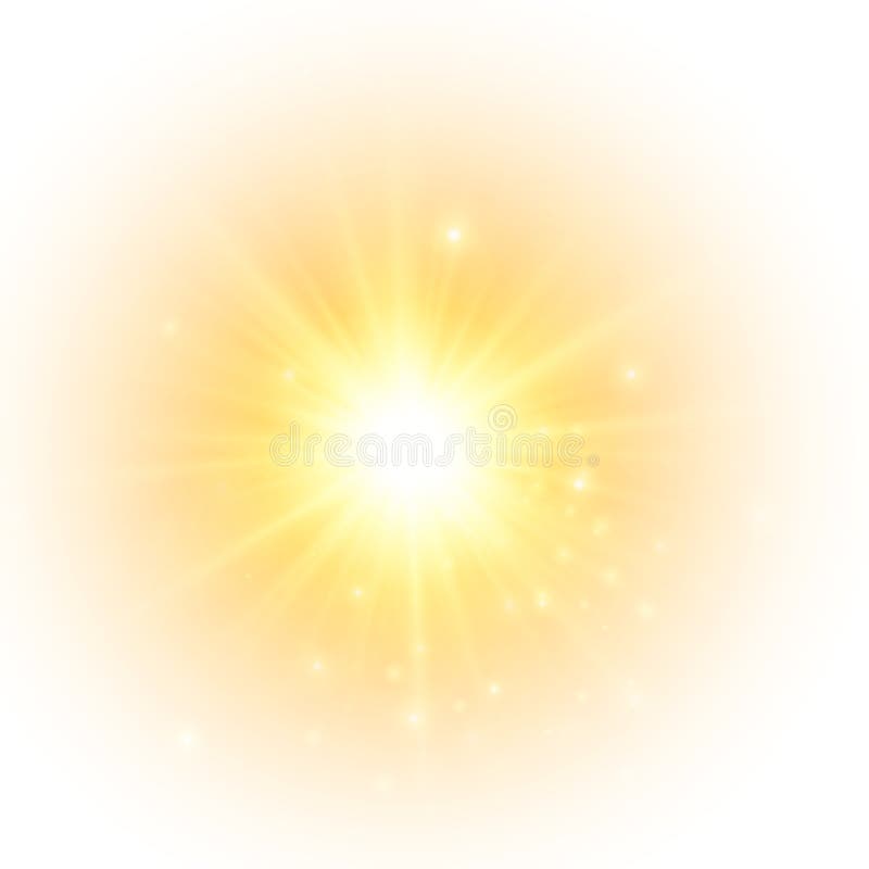 Flash Yellow Sun, Star Flashed with Sparkles. Stock Vector ...