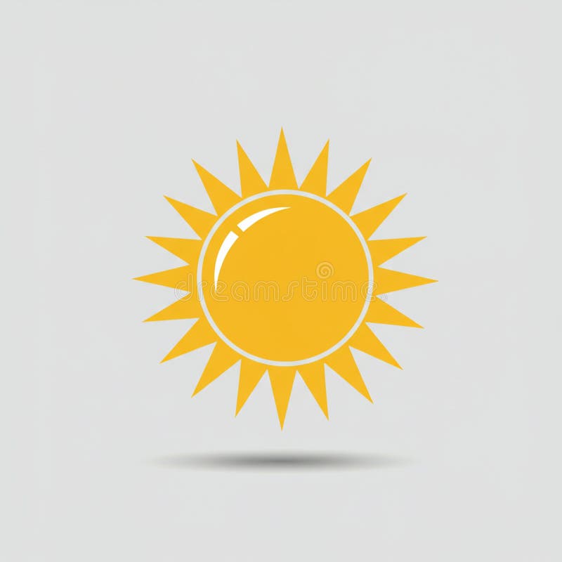Yellow Sun Graphic with Sharp, Triangular Rays Radiating from a ...