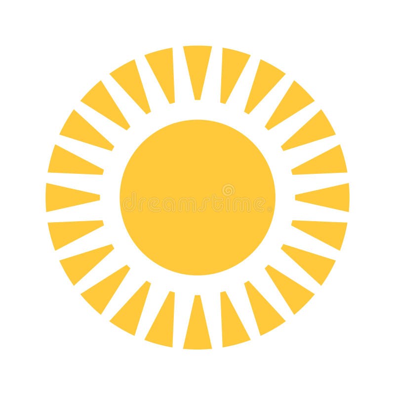 Yellow Sun Heat Rounded Shape Stock Illustration - Illustration of ...