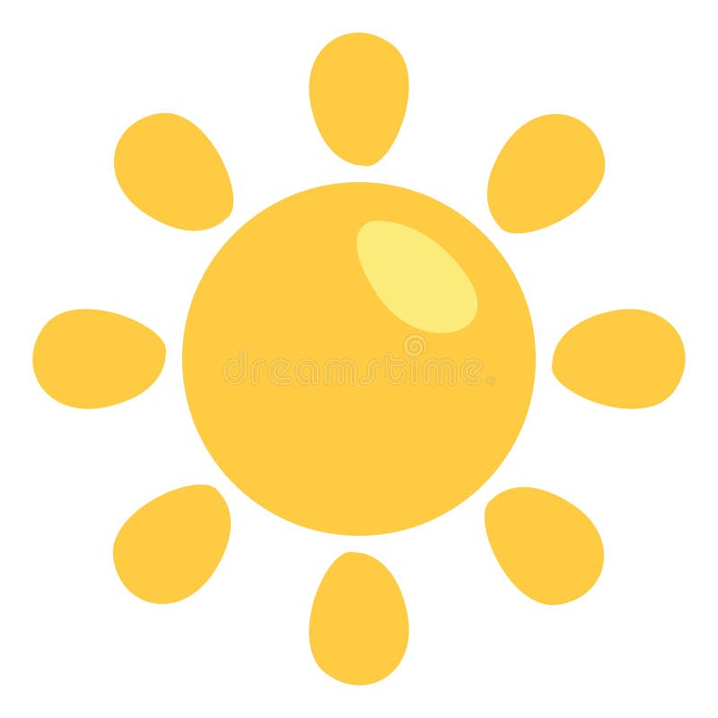 Yellow sun, icon stock vector. Illustration of white - 258926561