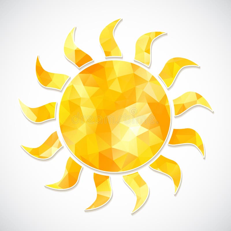 Yellow Sun Label of Triangles Stock Vector - Illustration of shine ...