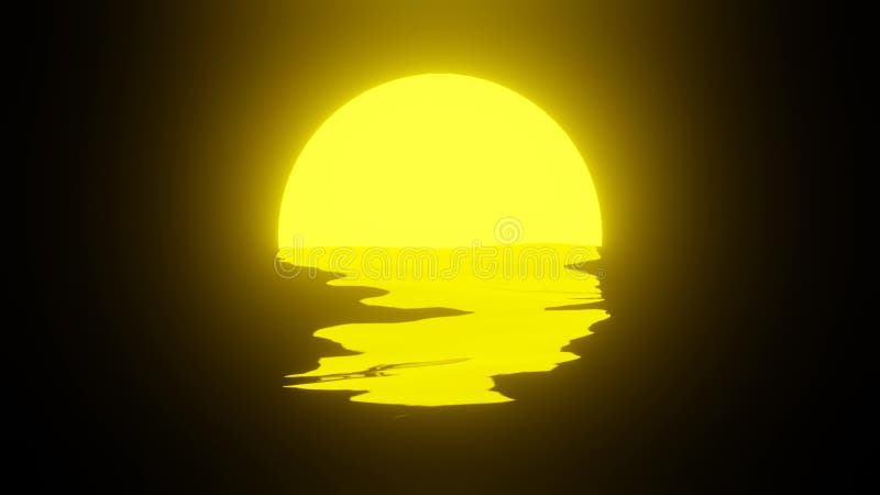 Yellow Sun in Ocean Background in a Seamless Loop Stock Video - Video ...