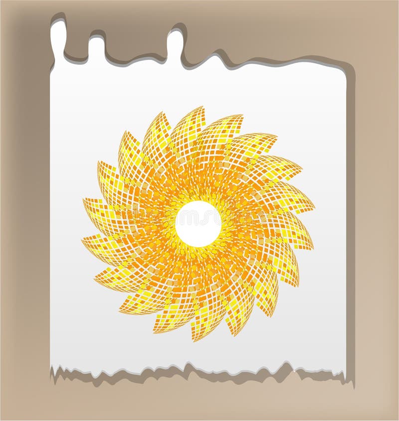 Yellow Sun with Pattern on Paper Background Stock Vector - Illustration ...