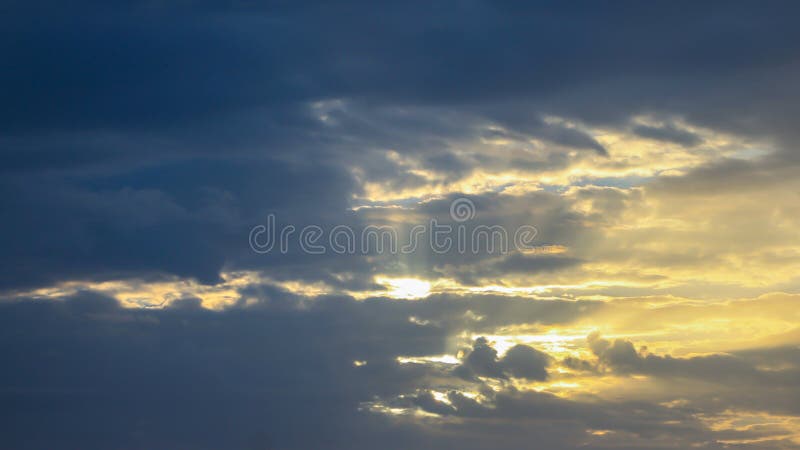 Yellow Sun Rays from Grey Clouds Stock Photo - Image of instant ...