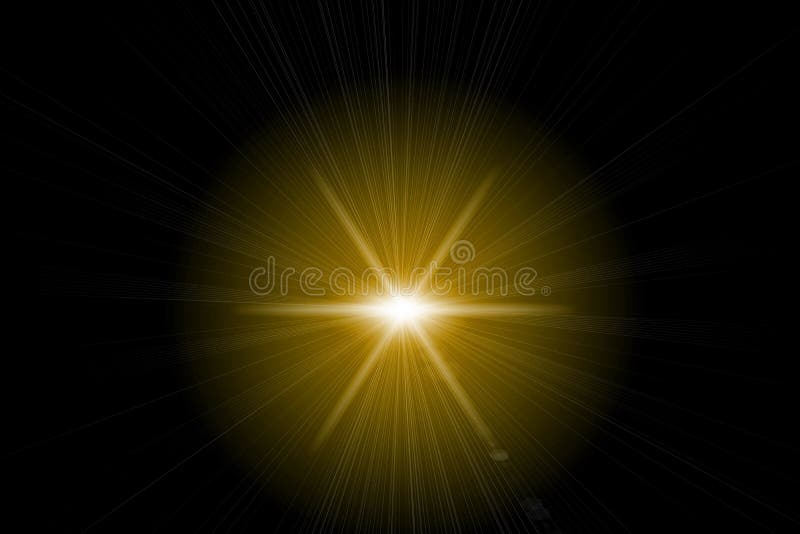 Yellow Sun Rays Warm Light Overlay Isolated and Grunge Effect on Black ...