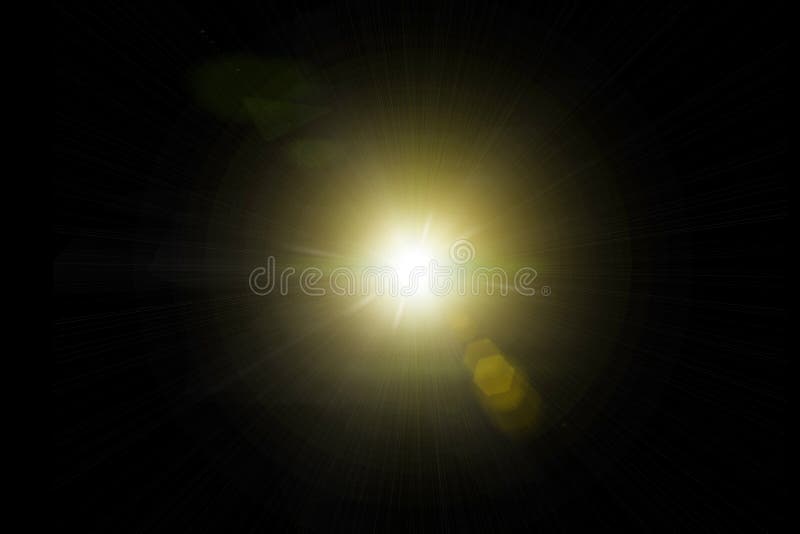 Yellow Sun Rays Warm Light Overlay Isolated and Grunge Effect on Black ...