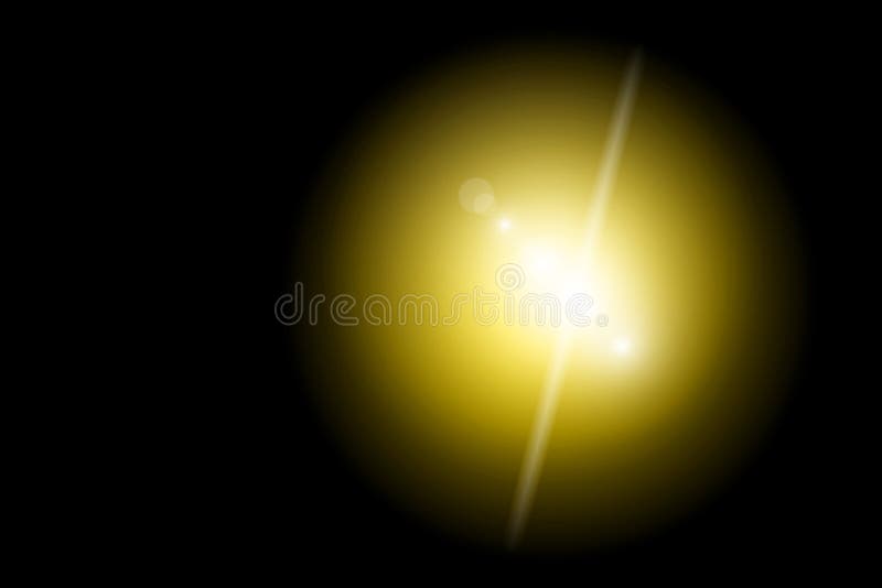 Yellow Sun Rays Warm Light Overlay Isolated and Grunge Effect on Black ...