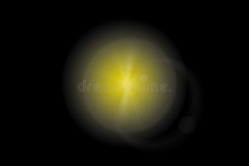 Yellow Sun Rays Warm Light Overlay Isolated and Grunge Effect on Black ...