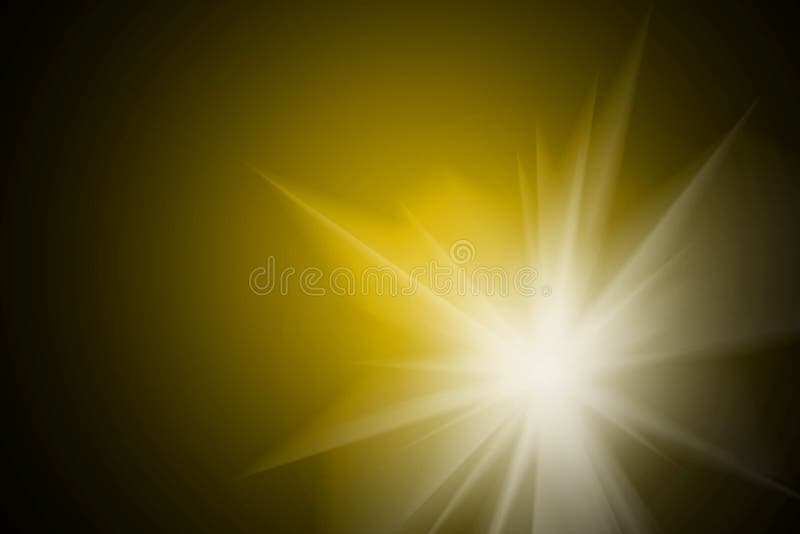 Yellow Sun Rays Warm Light Overlay Isolated and Grunge Effect on Black ...