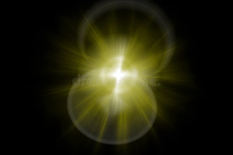Yellow Sun Rays Warm Light Overlay Isolated and Grunge Effect on Black ...
