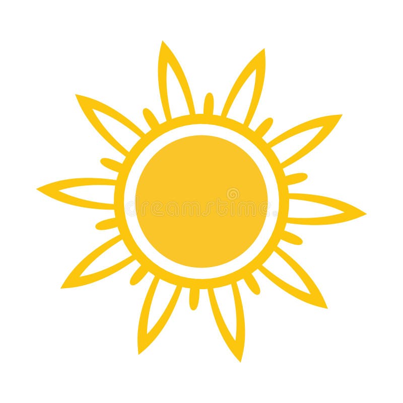 Yellow Sun Round Icon stock vector. Illustration of sunshine - 307541360