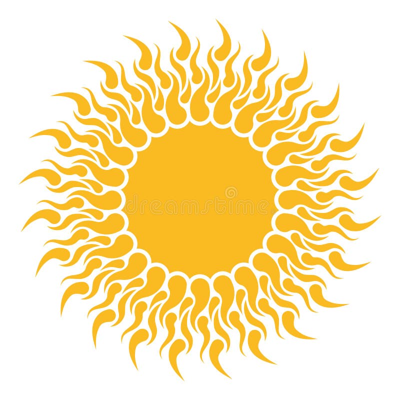 Yellow sun shape stock vector. Illustration of graphic - 73429894